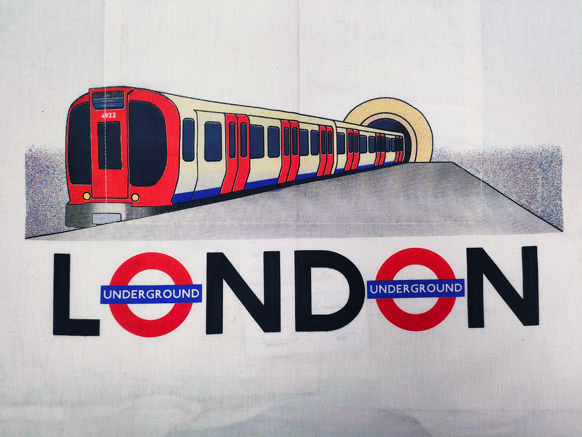 GWCC Licensed Official London Underground tote bag with train tunnel p ...