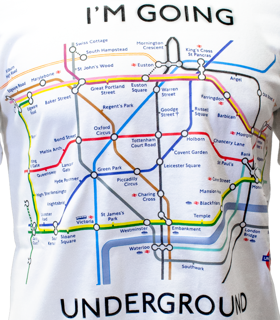 Licensed TFL104Kw Kids Unisex London Undergound Map Print T Shirt Whit ...